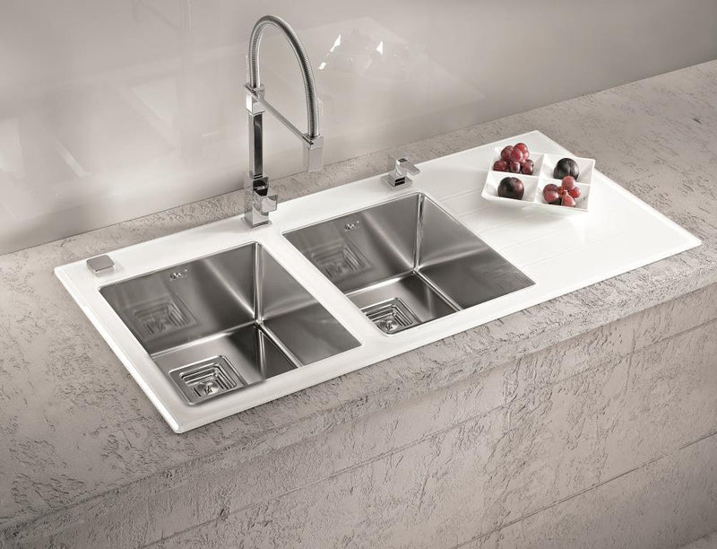 Alveus Crystalix 30, inset sink, glass/ stainless steel – Olif