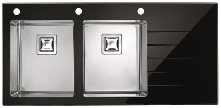 Alveus Crystalix 30, inset sink, glass/ stainless steel – Olif