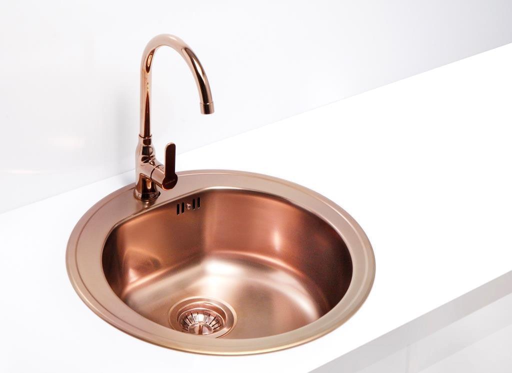 Copper Round Bowl kitchen sink, UK, inset - Alveus Monarch Form 30 ...