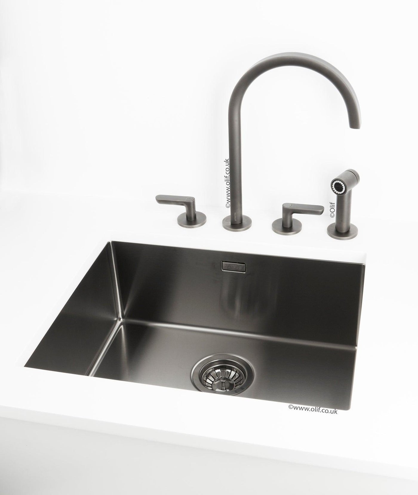 Gunmetal kitchen sink, flush or undermount | Alveus Quadrix 50 ...