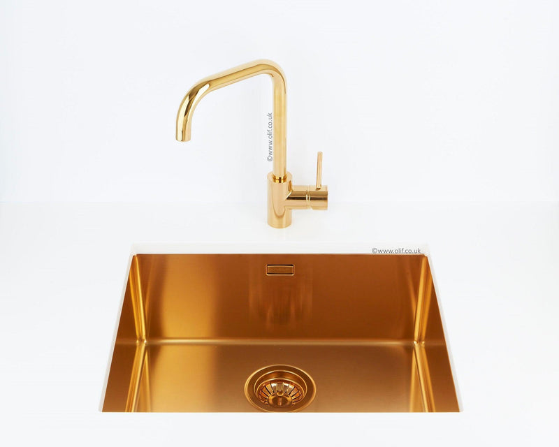 Bronze Brass finish kitchen sink, stainless steel, flushmount | Alveus ...