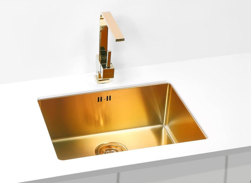 Bronze Brass finish kitchen sink, stainless steel, flushmount | Alveus ...