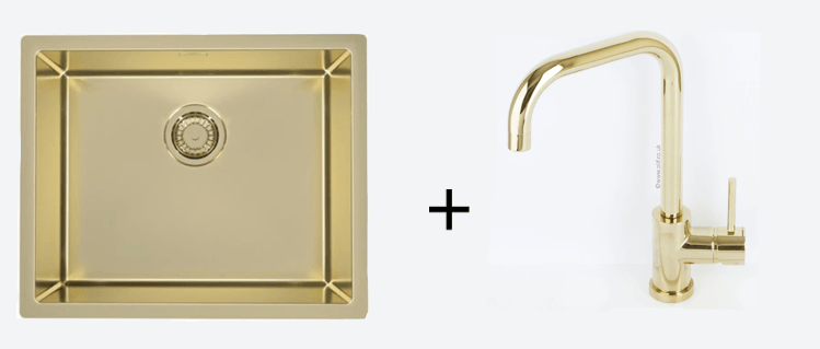 Gold / Brass stainless steel sink flush-mount | Alveus Monarch Quadrix ...