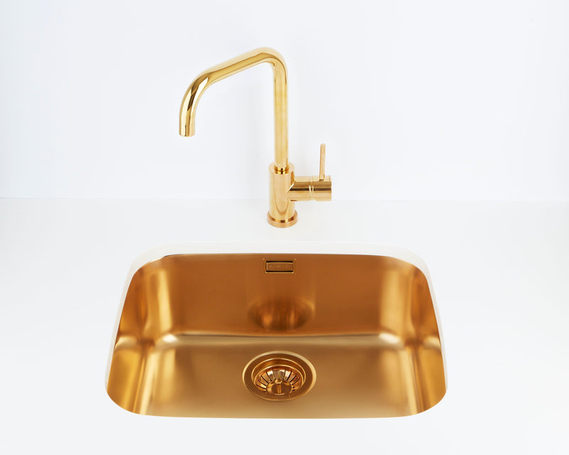 Bronze brass kitchen sink, undermount, large bowl | Alveus Monarch ...