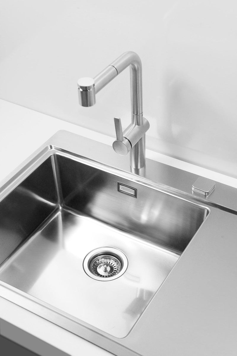 Flush sink, large bowl+drainer | Alveus Pure 50 – Olif
