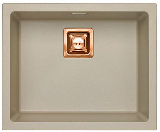 Granite Composite kitchen sink, copper/brass waste | Alveus Quadrix 50 ...