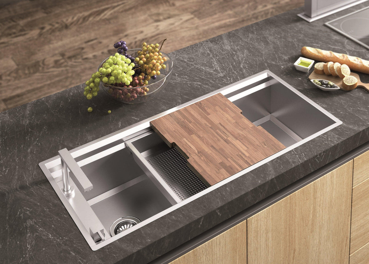 Extra large kitchen sink, 1m wide workstation | Artinox Layer 104 BRL Olif