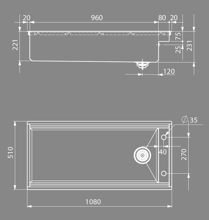 Extra large kitchen sink, 1m wide workstation | Artinox Layer 104 BRL Olif