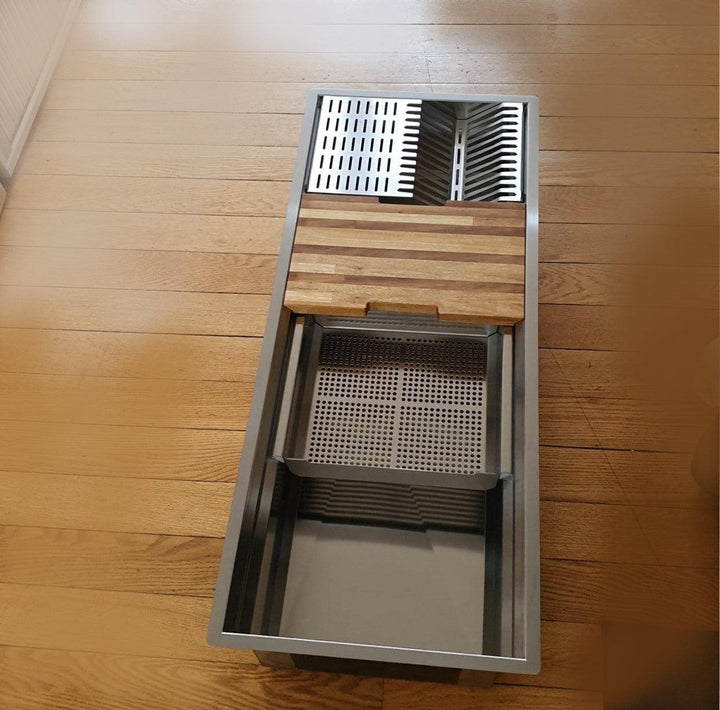 Large kitchen workstation, 1 metre sink, multi-level | Artinox Layer ...