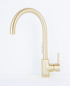Champagne Gold Kitchen Mixer Tap | Cascata Nova Pale Brass by Olif