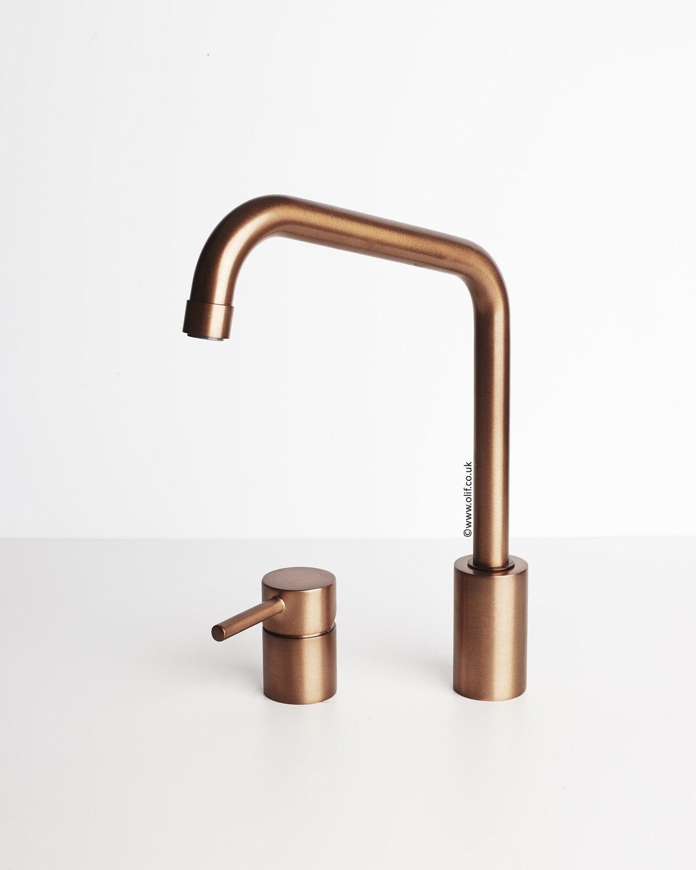 Brushed Copper kitchen mixer tap - Duetto Copper by Olif
