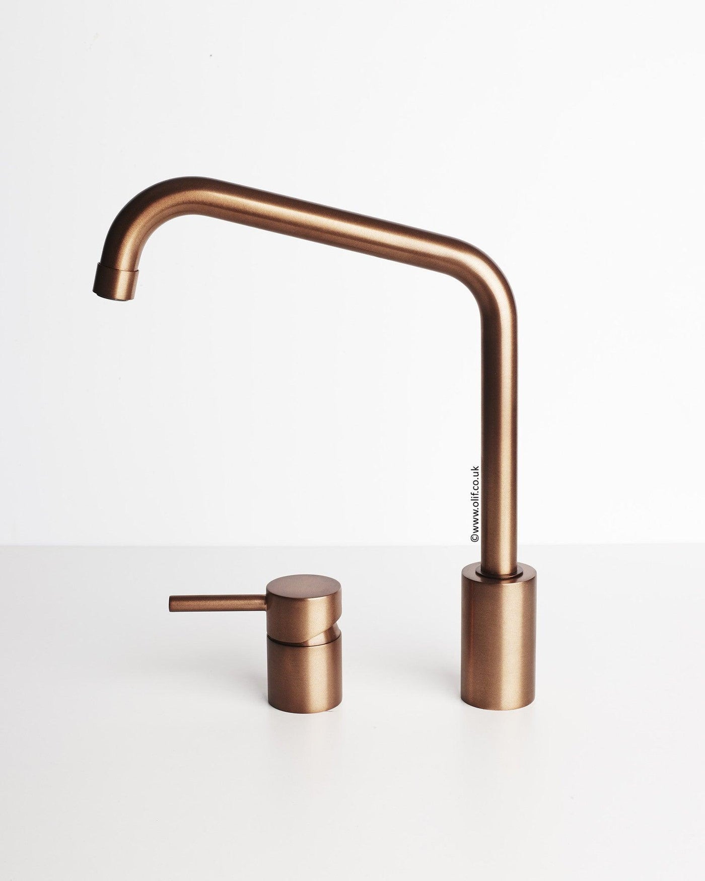 Brushed Copper kitchen mixer tap - Duetto Copper by Olif