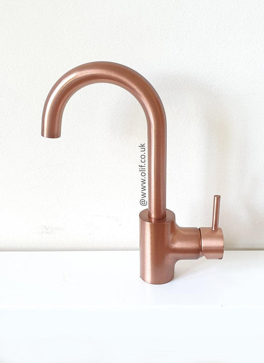 Brushed Copper kitchen mixer tap - Minimo Copper by Olif