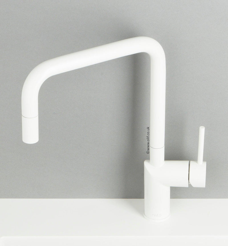 Matte White, stainless steel, kitchen mixer tap, UK | Nivito RH 330 – Olif
