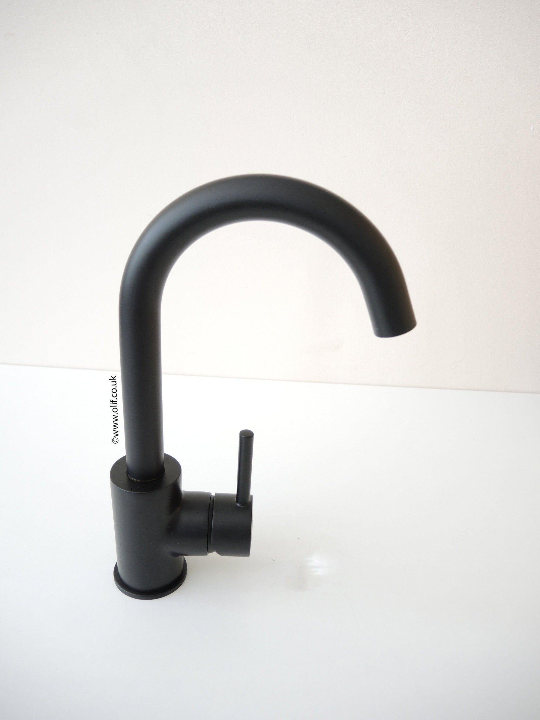 Matt black basin mixer tap, small, UK - Petito Matte Black by Olif