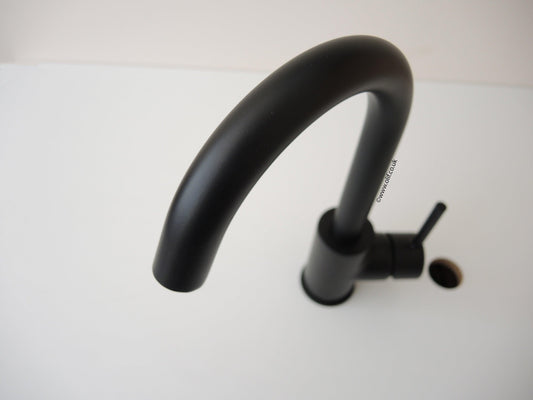 Matt black basin mixer tap, small, UK - Petito Matte Black by Olif
