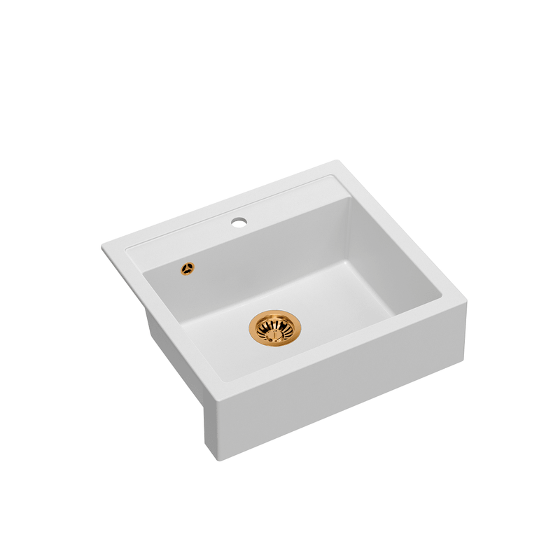 Single belfast butlers sink 600mm, Gold waste | Quadron Bill 110 White ...