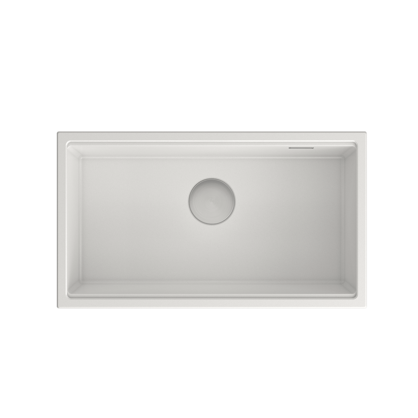 Large white 760mm workstation sink, undermount, with colander, draining ...