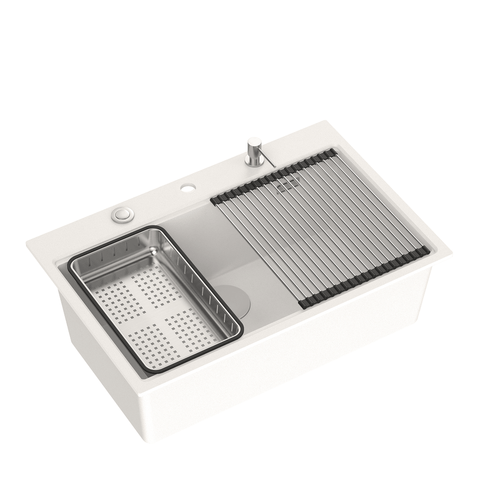 Kitchen sink workstation white granite, with accessories | Quadron Marc ...