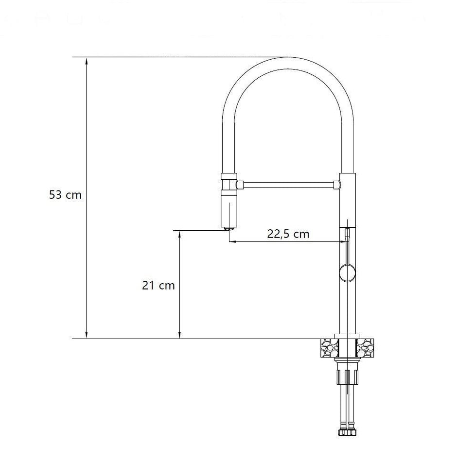 Flexible kitchen tap tall, UK | Quadron Margot Matte Black & Gold – Olif